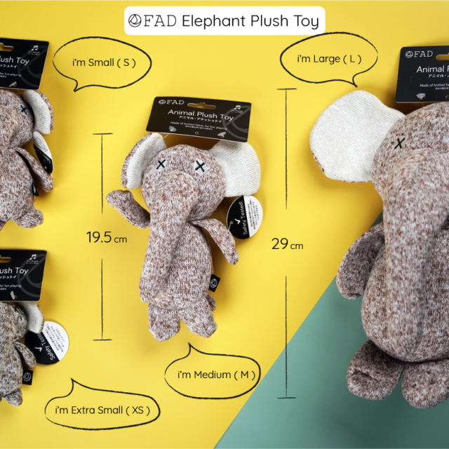 FAD Elephant Plush Toy / M – Petto Parents